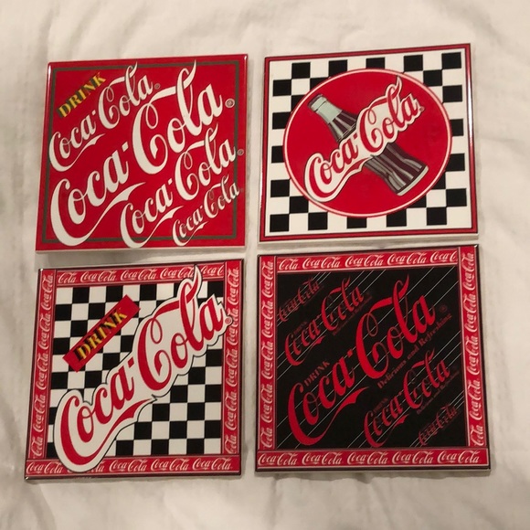 Coca Cola | Kitchen | Cocacola Tile Trivets 4 Wall Hanging Tiles ...